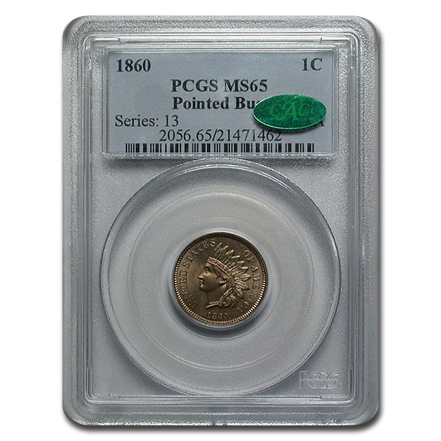 Buy 1860 Indian Head Cent MS-65 PCGS CAC (Pointed Bust) | APMEX