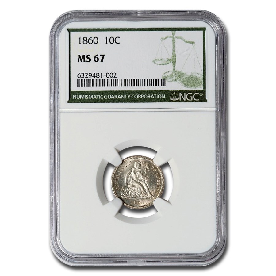 Buy 1860 Liberty Seated Dime MS-67 NGC (Green Label) | APMEX