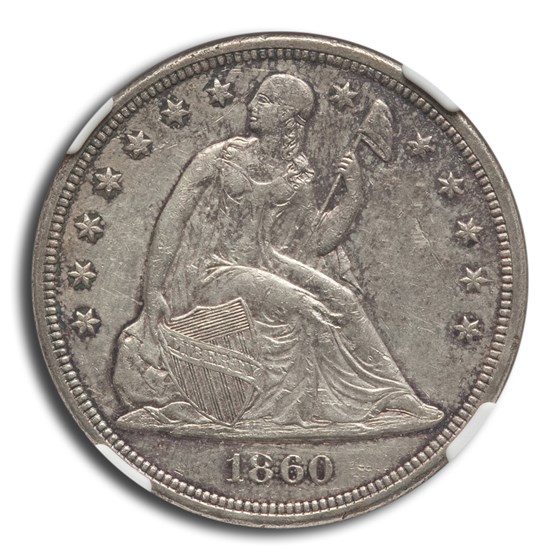 Buy 1860 Liberty Seated Dollar AU-58 NGC | APMEX
