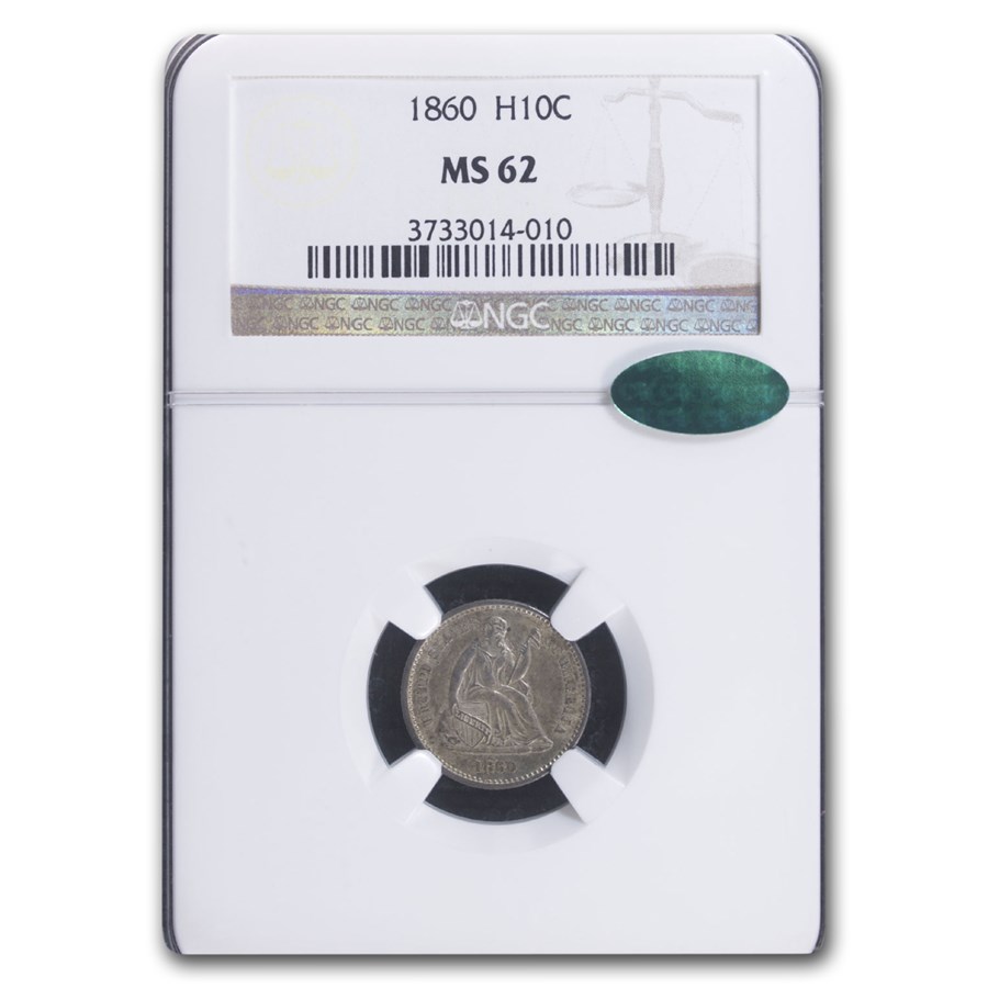 Buy 1860 Liberty Seated Half Dime MS-62 NGC CAC | APMEX