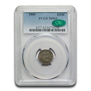 1860 Liberty Seated Half Dime MS-63 PCGS CAC