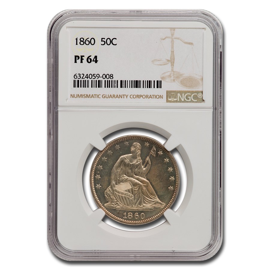 Buy 1860 Liberty Seated Half Dollar PF-64 NGC | APMEX