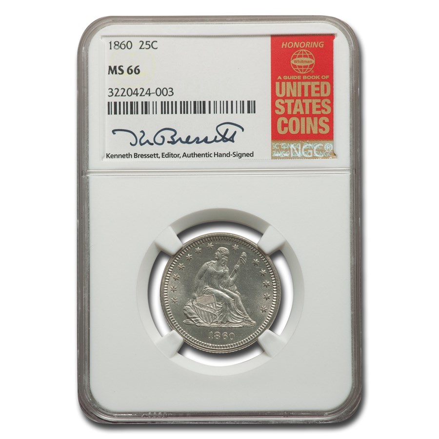Buy 1860 Liberty Seated Quarter MS-66 NGC | APMEX