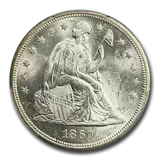 Buy 1860-O Liberty Seated Dollar MS-62 PCGS | APMEX