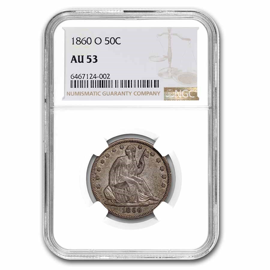 Buy 1860-O Liberty Seated Half Dollar AU-53 NGC | APMEX