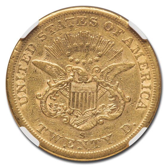 Buy 1860-S $20 Liberty Gold Double Eagle AU-50 NGC | APMEX