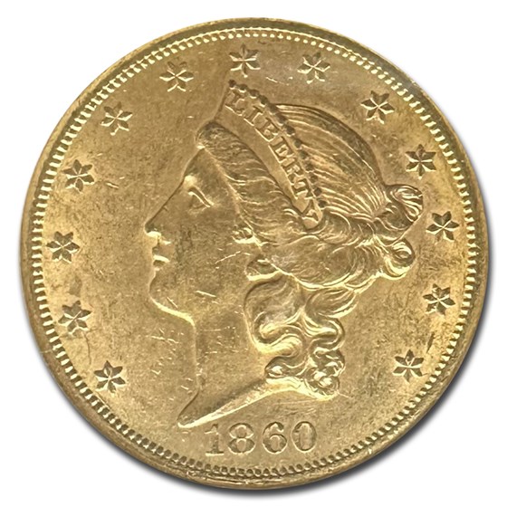 Buy 1860-S $20 Liberty Gold Double Eagle MS-61 NGC CAC | APMEX
