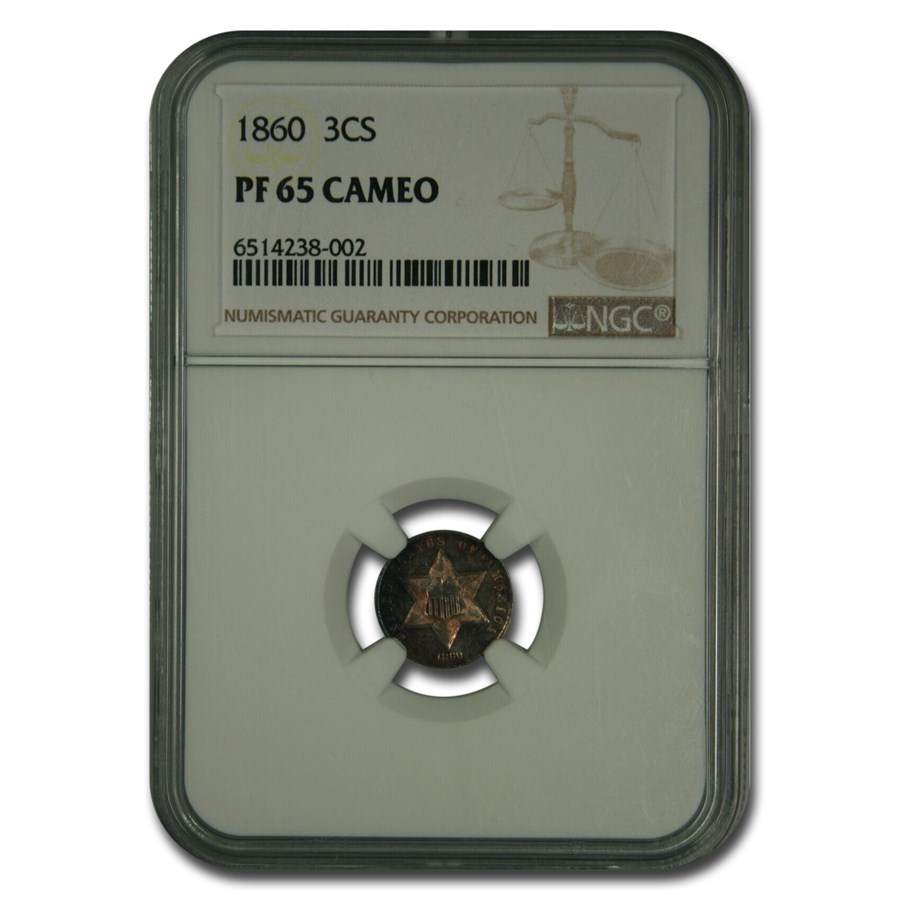 Buy 1860 Three Cent Silver PF-65 Cameo NGC | APMEX