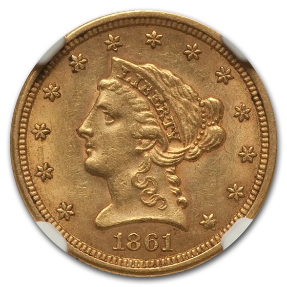 Buy 1861 $2.50 Liberty Gold Quarter Eagle Type 2 MS-60 NGC | APMEX
