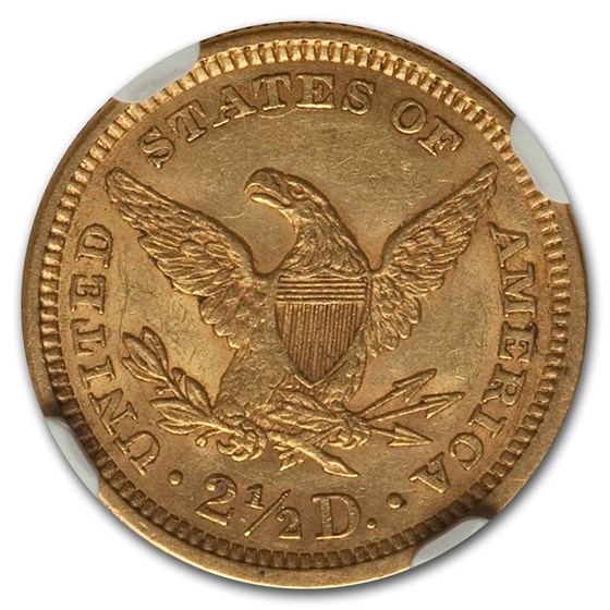 Buy 1861 $2.50 Liberty Gold Quarter Eagle Type 2 MS-60 NGC | APMEX