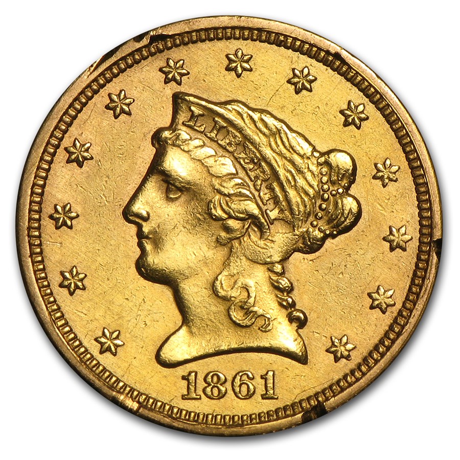 Buy 1861 $2.50 Liberty Gold Quarter Eagle Type I AU Details | APMEX