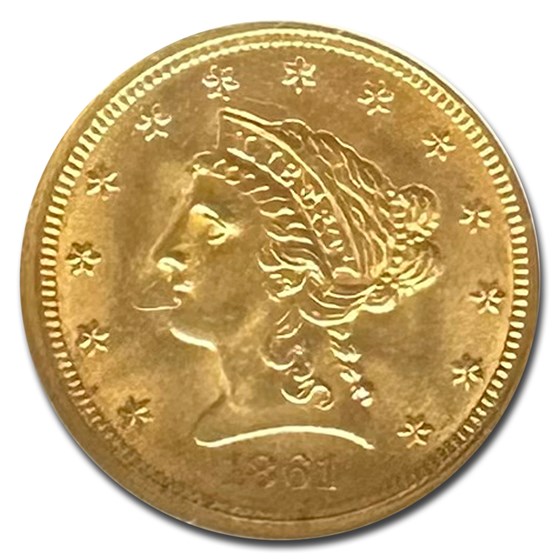 Buy 1861 Liberty Gold Quarter Eagle Type-I MS-65 CAC | APMEX