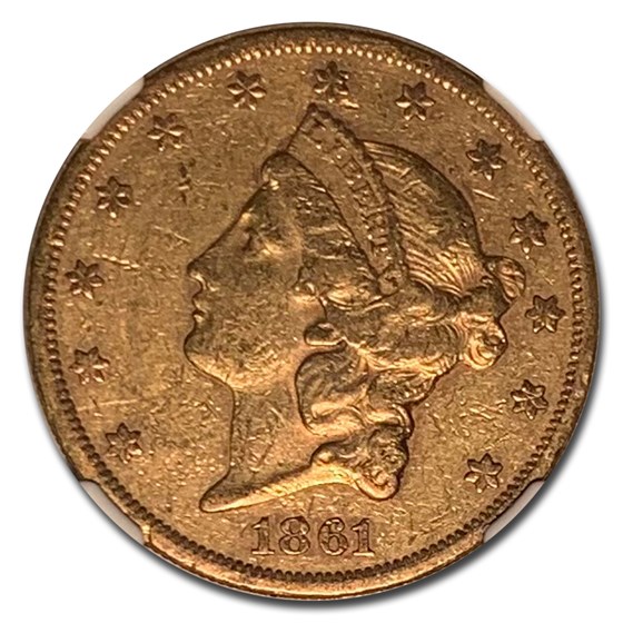 Buy 1861 Liberty Gold Double Eagle AU-50 Civil War | APMEX