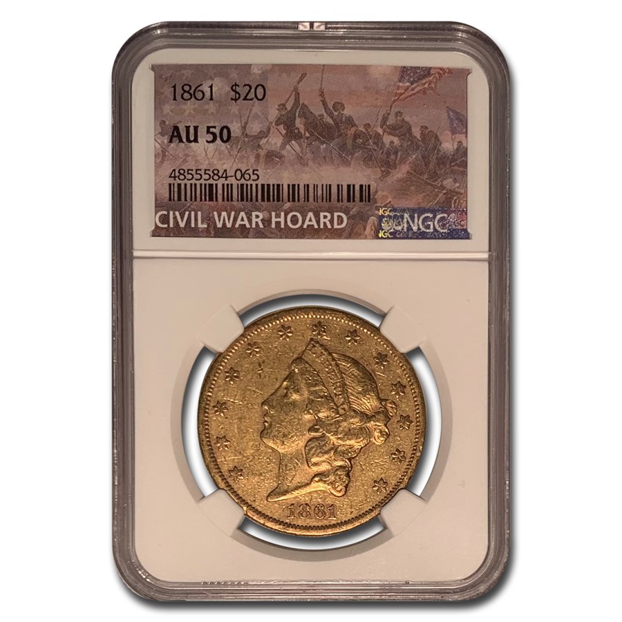 Buy 1861 Liberty Gold Double Eagle AU-50 Civil War | APMEX