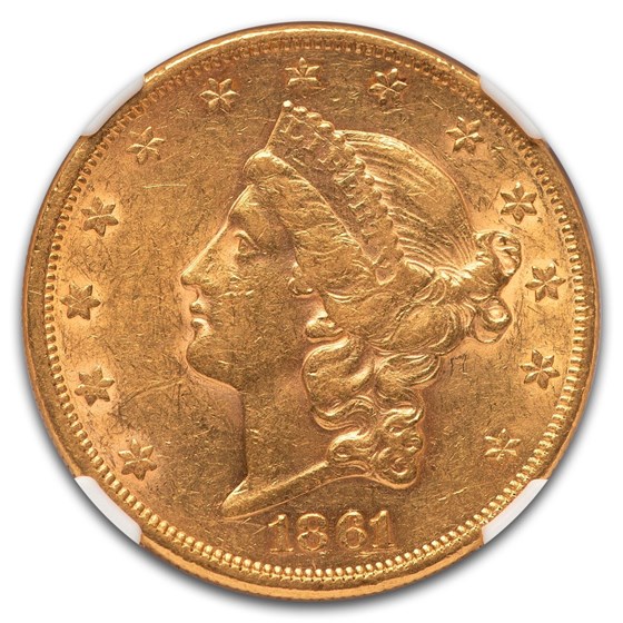 Buy 1861 $20 Liberty Gold Double Eagle AU-55 NGC | APMEX