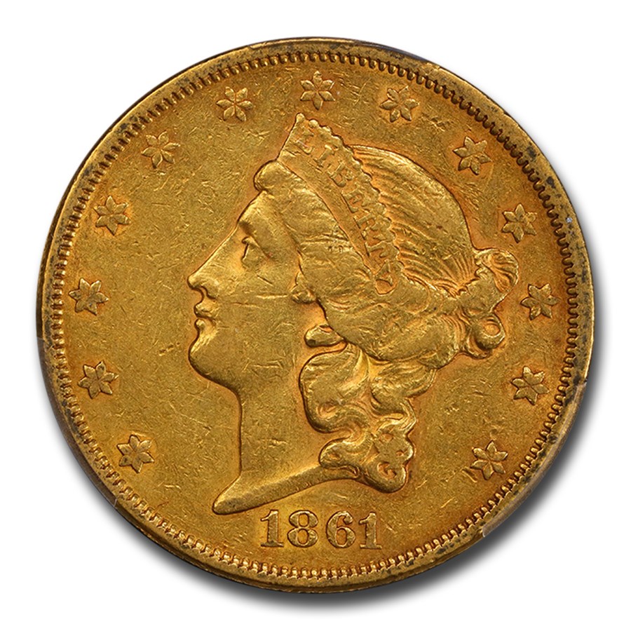 Buy 1861 $20 Liberty Gold Double Eagle XF-45 PCGS CAC | APMEX