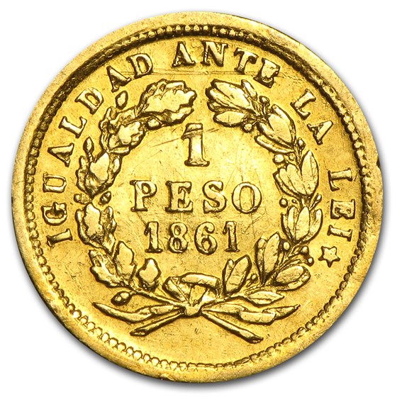 Buy 1861 Chile Gold 1 Peso VF Details | APMEX