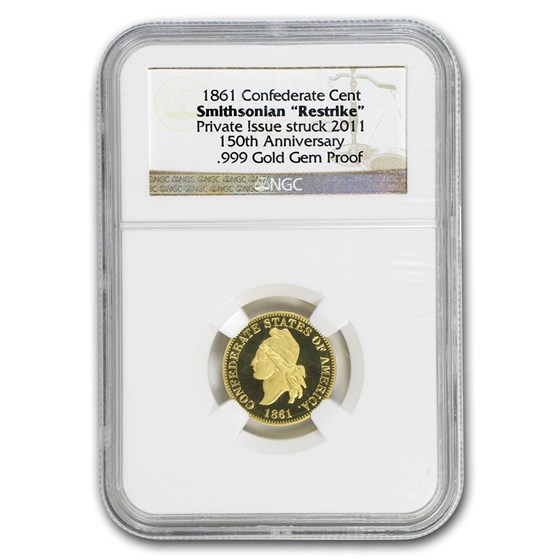 Buy 1861 Confederate Cent Smithsonian Restrike Proof 3 Coin Set NGC | APMEX