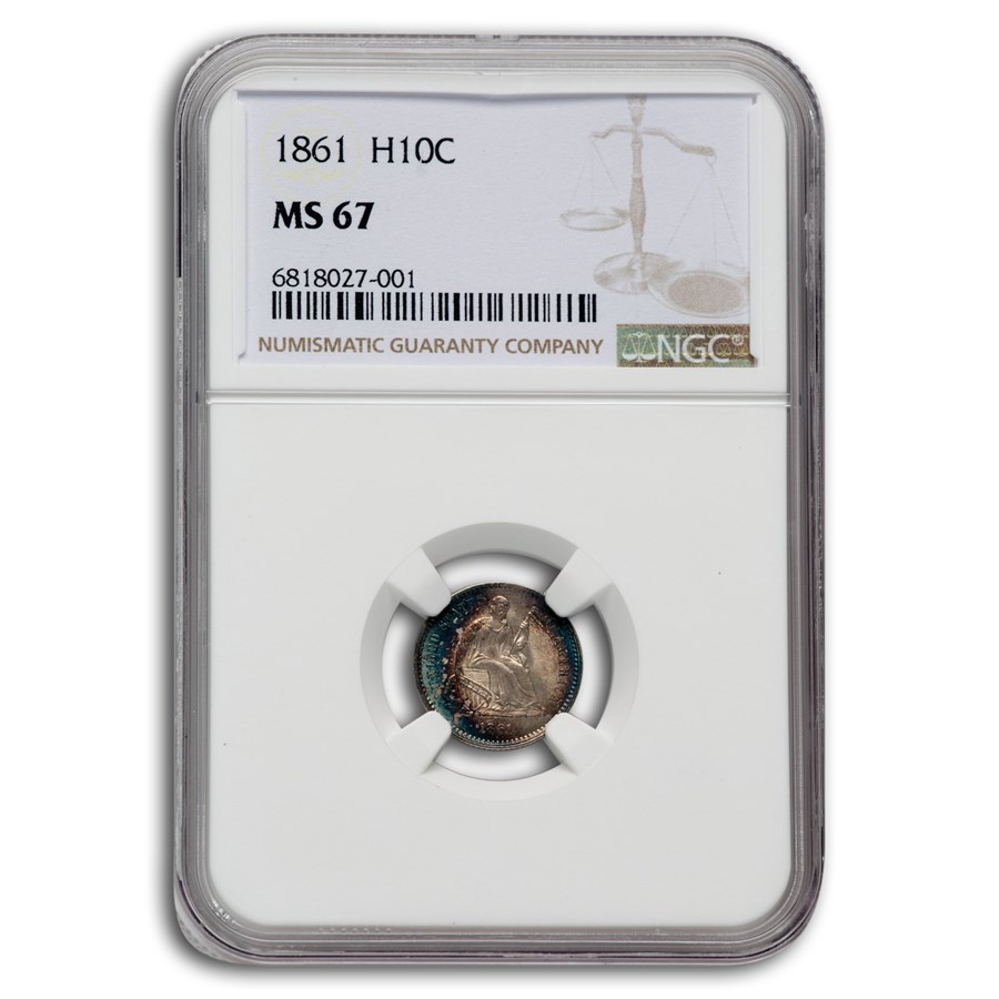 Buy 1861 Liberty Seated Half Dime MS-67 NGC | APMEX