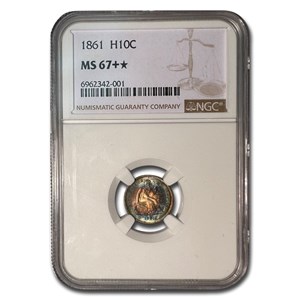 Buy 1861 Liberty Seated Half Dime MS-67+* NGC | APMEX