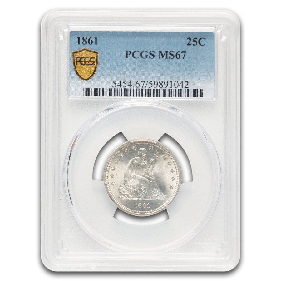 Buy 1861 Liberty Seated Quarter MS-67 PCGS | APMEX