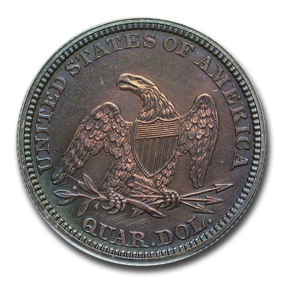 1861 Liberty Seated Quarter PR-63 PCGS