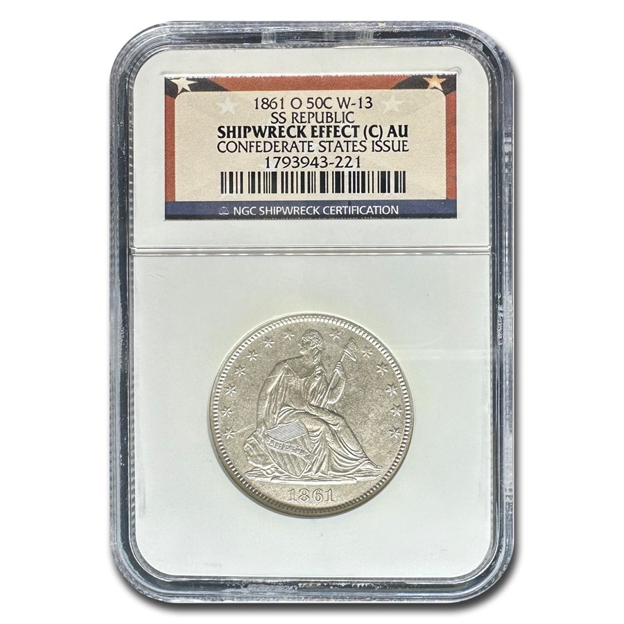 Buy 1861-O Liberty Seated Half Dollar AU SS Republic | APMEX