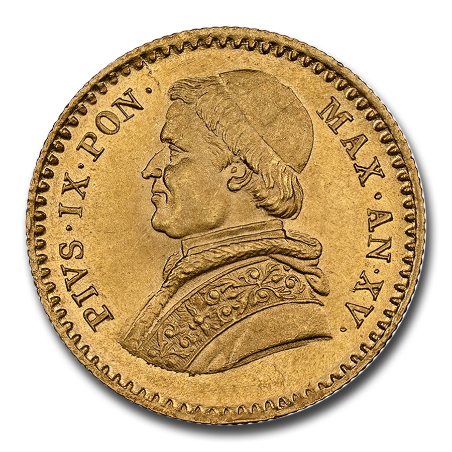 Buy 1861-R Papal Gold 2 1/2 Scudi Pius IX MS-67 | APMEX