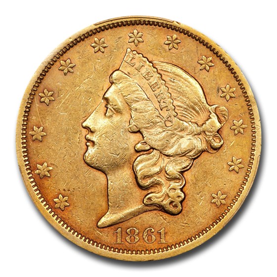 Buy 1861-S $20 Liberty Gold Double Eagle XF-45 PCGS | APMEX