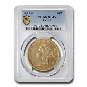 Buy 1861-S $20 Liberty Gold Double Eagle XF-45 PCGS | APMEX