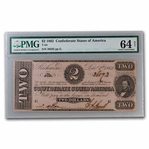 Buy 1862 $2.00 (T-54) Judah Benjamin CU-64 PMG - NET | APMEX