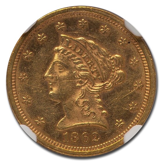 Buy 1862 $2.50 Liberty Gold Quarter Eagle MS-61 NGC | APMEX