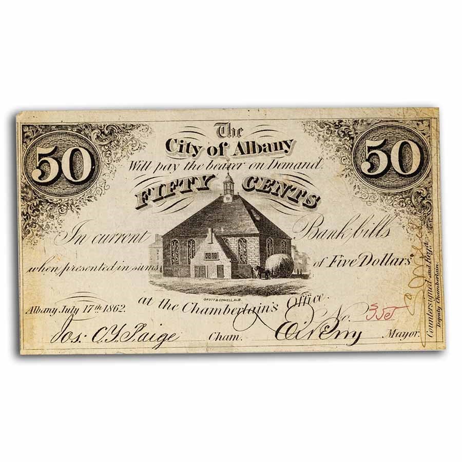 Buy 1862 50 Cents City of Albany, New York Fine | APMEX