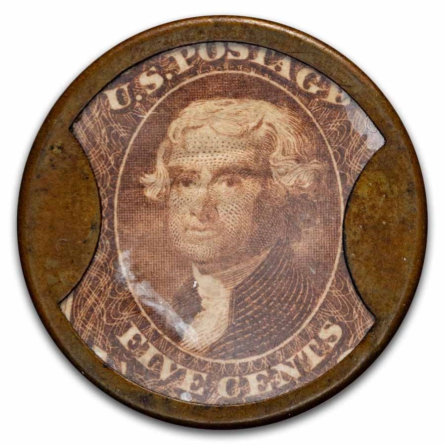 Buy 1862 Gault Five Cent Postage Stamp Jefferson Token | APMEX