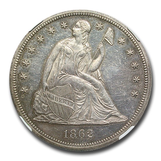 1862 Liberty Seated Dollar PF-61 NGC