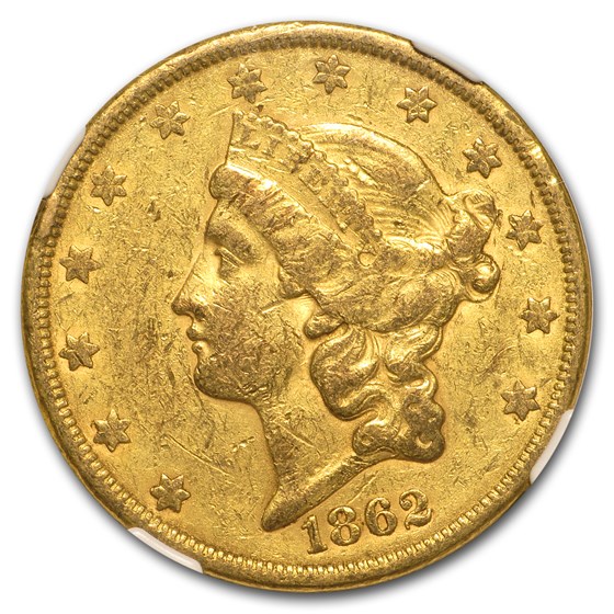 Buy 1862-S $20 Liberty Gold Double Eagle AU-53 NGC (Granite Lady Hrd) | APMEX