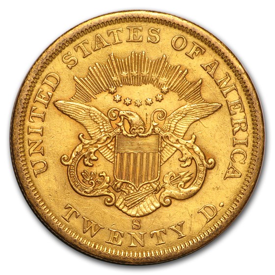 Buy 1862-S $20 Liberty Gold Double Eagle AU Details (Cleaned) | APMEX