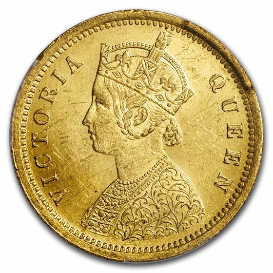 Buy 1862(c) India-British Gold Mohur Victoria MS-62 PCGS | APMEX