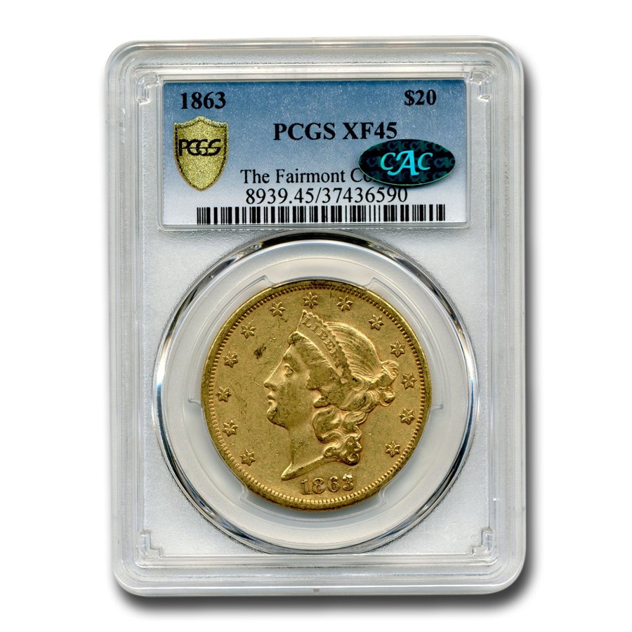 Buy 1863 $20 Liberty Gold Double Eagle XF-45 PCGS CAC | APMEX