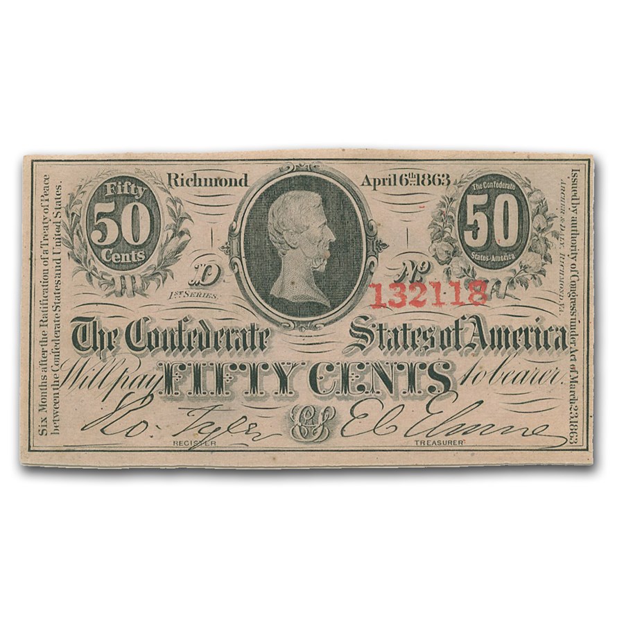 Buy 1863 50 Cents (T-63) Jefferson Davis AU | APMEX