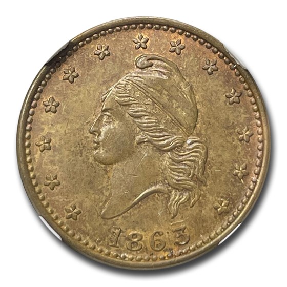 1863 Civil War Token (Army & Navy) MS-64 NGC (Brown)