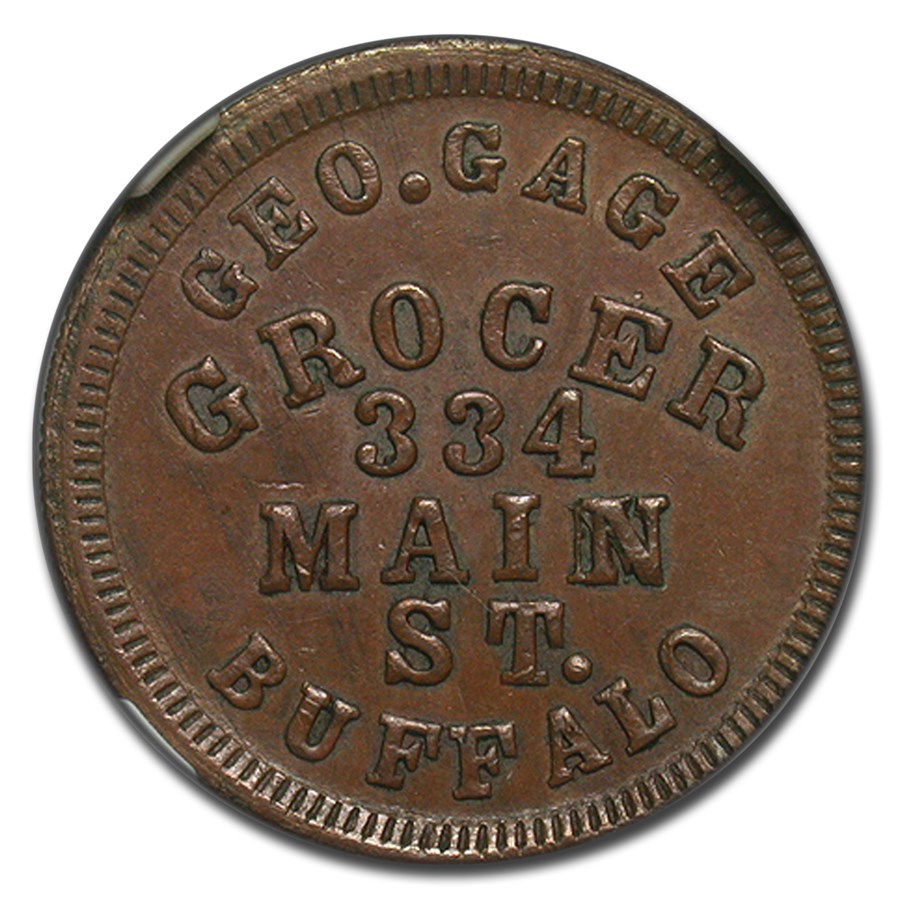 Buy 1863 Geo.Gage Grocer Buffalo, NY Civil War Token MS-62 NGC (BN) | APMEX