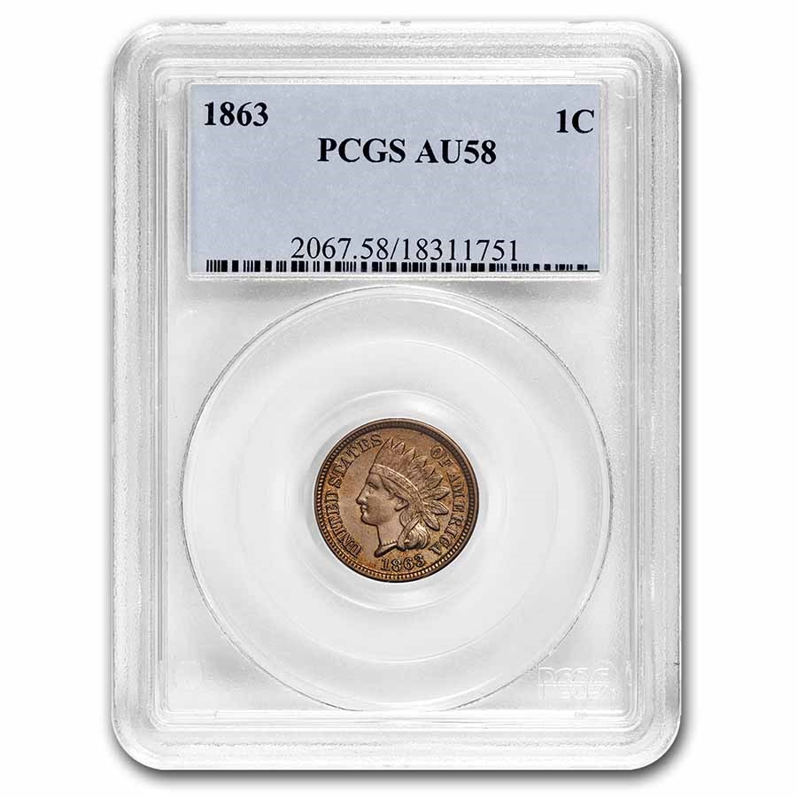 Buy 1863 Indian Head Cent AU-58 PCGS | APMEX