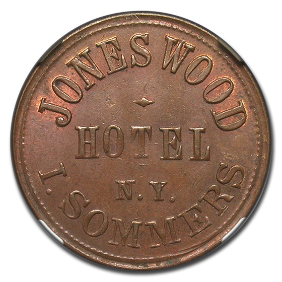 Buy 1863 Jones Wood Hotel Civil War Token MS-65 NGC (BN, F-630BR-1a ...