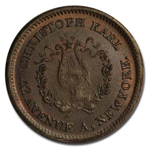 Buy 1863 Large Cent Civil War Store Card Christoph Karl BU | APMEX