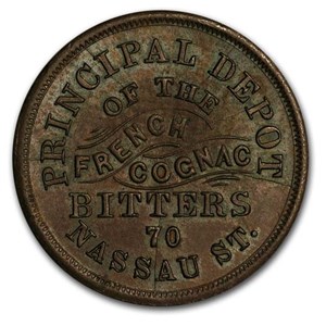 Buy 1863 Large Cent Civil War Store Card French Cognac BU | APMEX