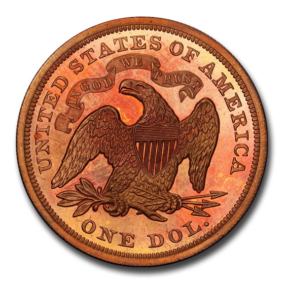 Buy 1863 Liberty Seated Dollar Pattern PR-66 PCGS CAC (Red, J-346) | APMEX