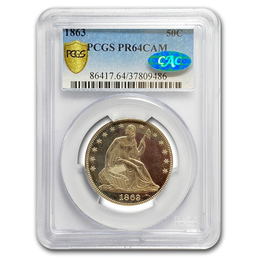 Buy 1863 Liberty Seated Half Dollar PR-64 Cameo PCGS CAC | APMEX