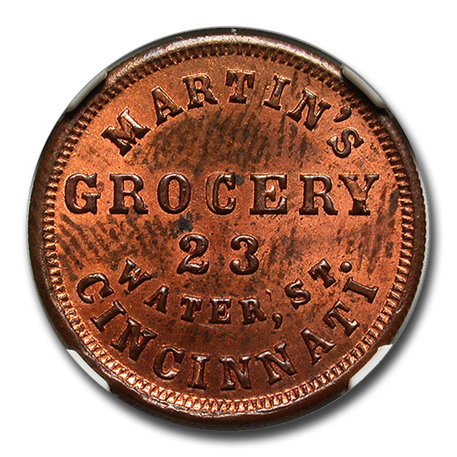 Buy 1863 Martin's Grocery Civil War Token MS-64 RB | APMEX