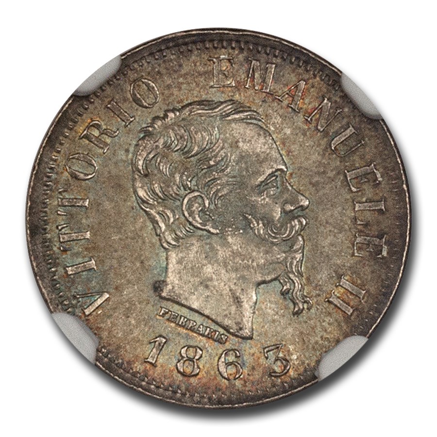 Buy 1863-N BN Italy Silver 50 Centesimi MS-67 NGC | APMEX